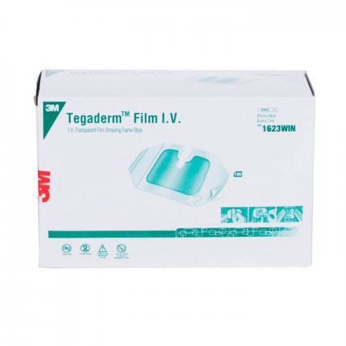3M Tegaderm Film I.V. Transparent Film Dressing (1623WIN) - Box of 100 ...
