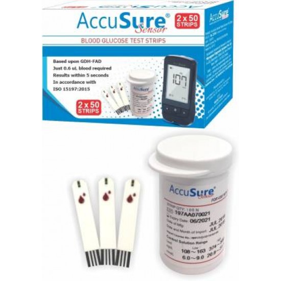 AccuSure Sensor Test Strips 100's Pack|Buy Online at best price in ...