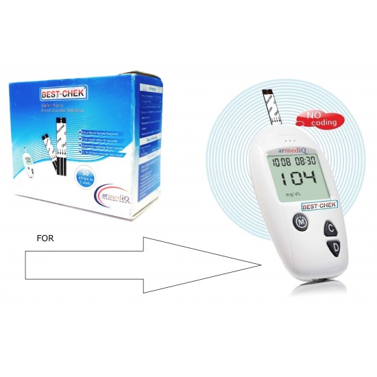 BEST CHEK (Safe-Accu) Blood Glucose Test Strips 50 Strips - 2X25 Pack ...
