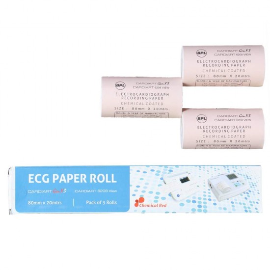 BPL ECG Paper Roll Cardiart 6208 View (80mm x 20 Mtrs.) - Pack of 3 ...