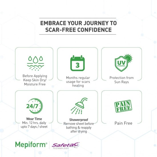 Mepiform Silicone Scar Dressing (10cm x 18cm)| Buy Online at best price ...