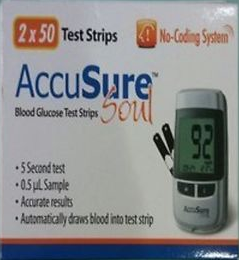 Accusure Soul Dr Gene Gulcometer Test Strips -100 Strips (2X50 Pack ...