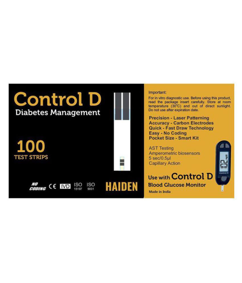 Control D Gulcometer Test Strips - 100 Strips (2x50Pack) | Buy Online ...