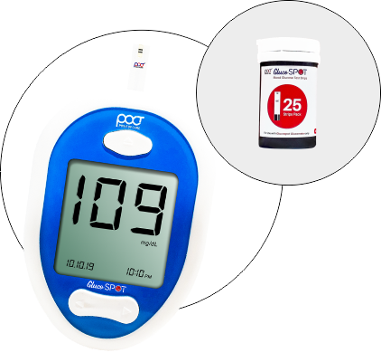 POCT Gluco Spot Glucometer Kit + Gluco Spot Strips 25's Pack|Buy Online ...